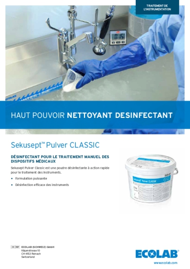 ECOLAB Healthcare - Téléchargement - Fiches produits - Traitement d ...